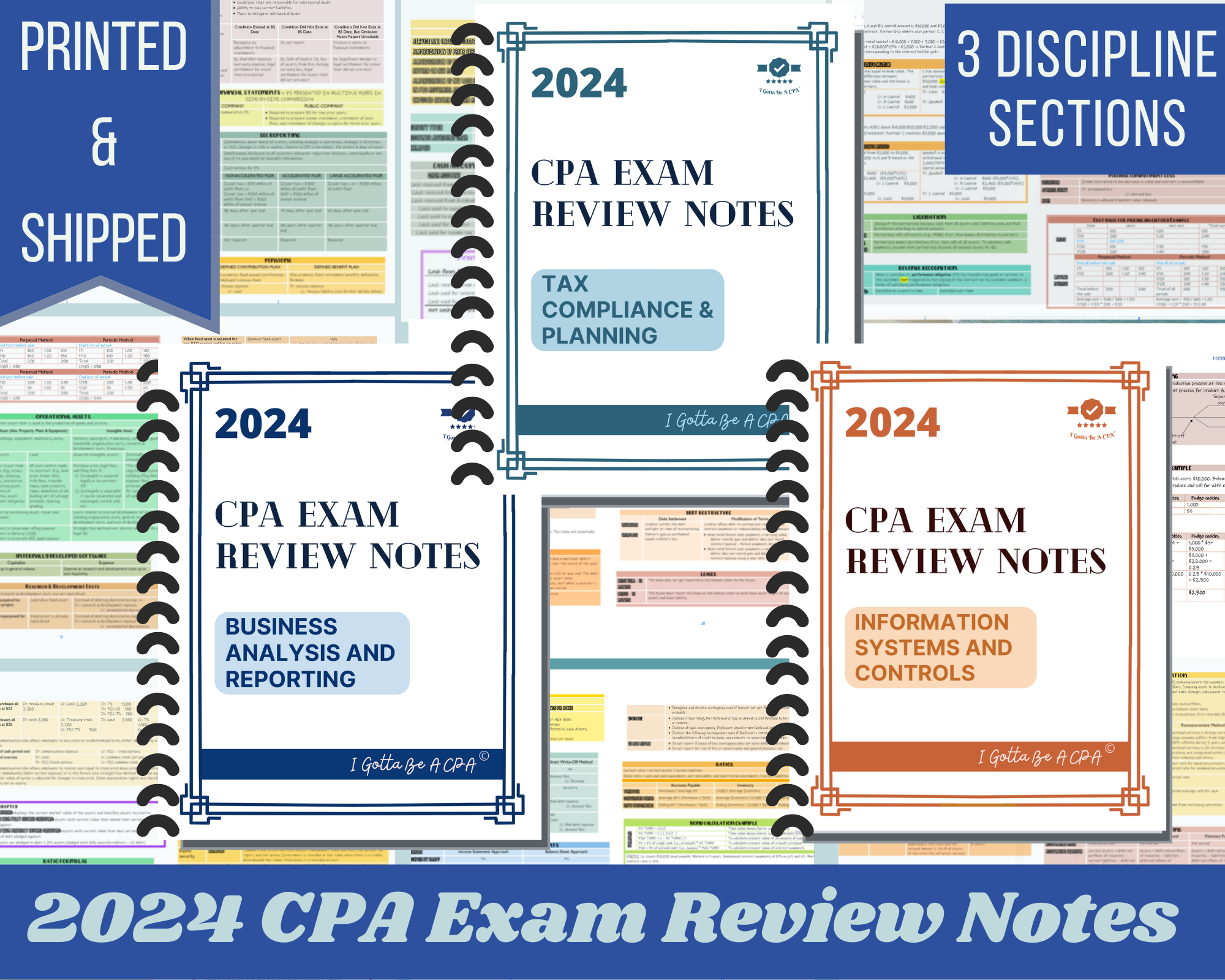 2024 CPA Exam Review Notes - 3 Discipline Sections - BAR, ISC, TCP – I ...