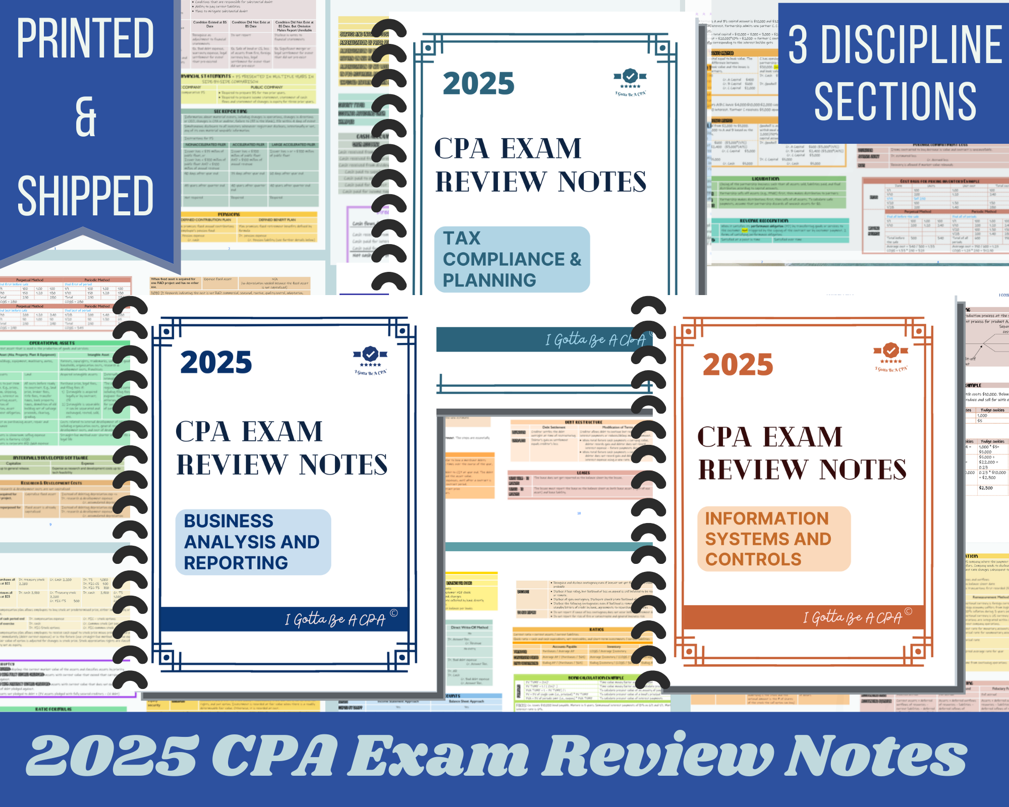 2025 CPA Exam Review Notes - 3 Discipline Sections - BAR, ISC, TCP – I ...