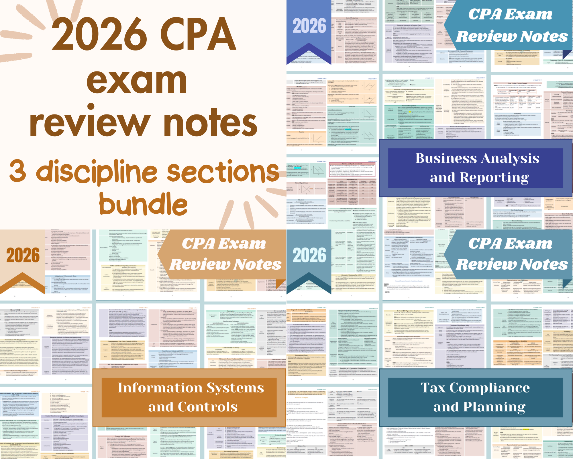 2026 CPA Exam Review Notes - 3 Discipline Sections - BAR, ISC, TCP – I ...