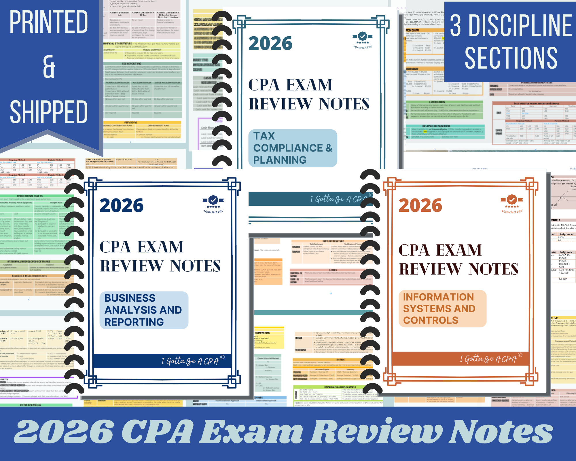 2026 CPA Exam Review Notes - 3 Discipline Sections - BAR, ISC, TCP – I ...